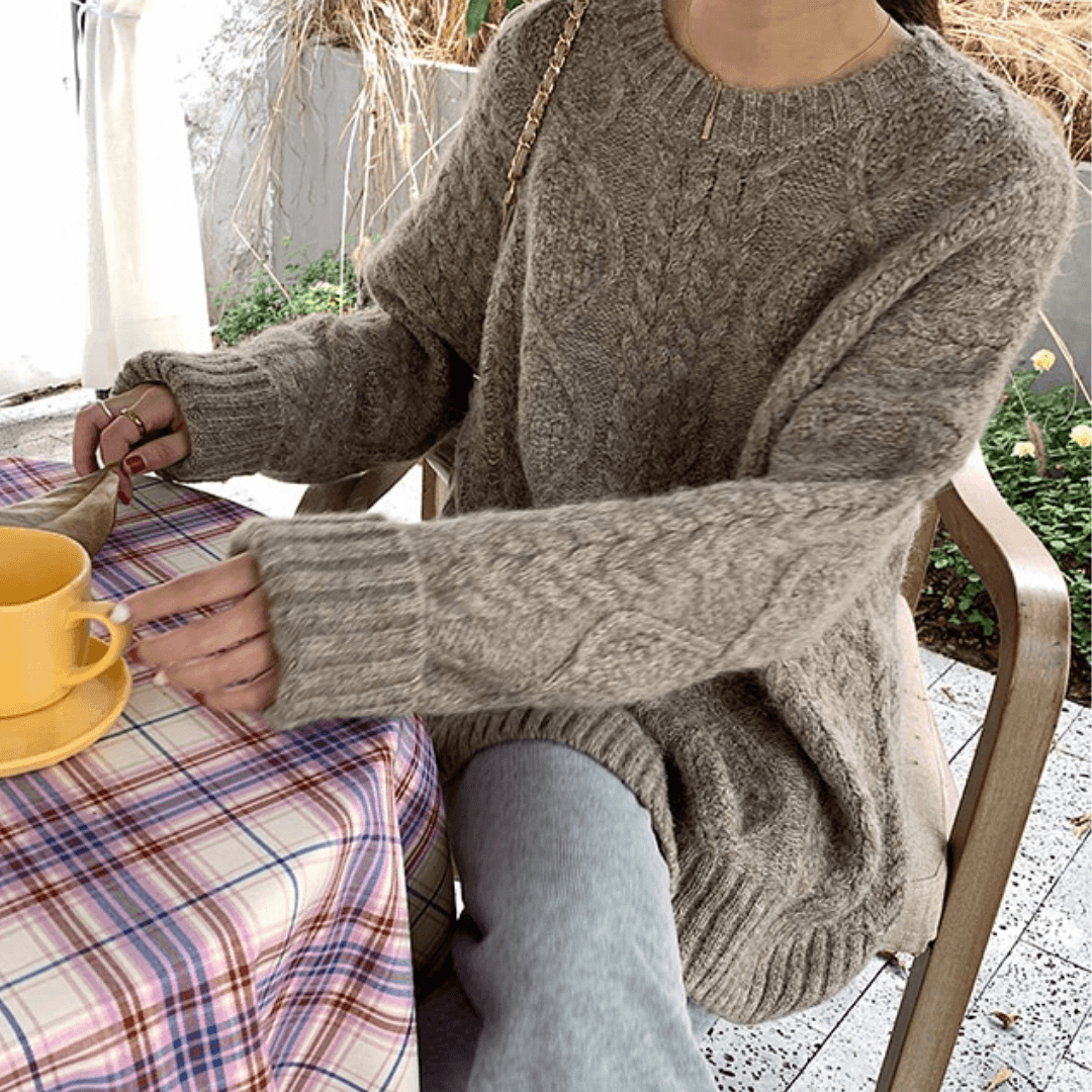 Back Back Home Oversized Cable Knit Sweater